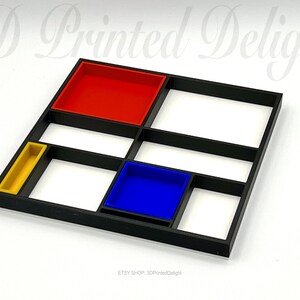 Desktop Organizer Tray Piet Mondrian Composition C Inspired Wall Decor ...
