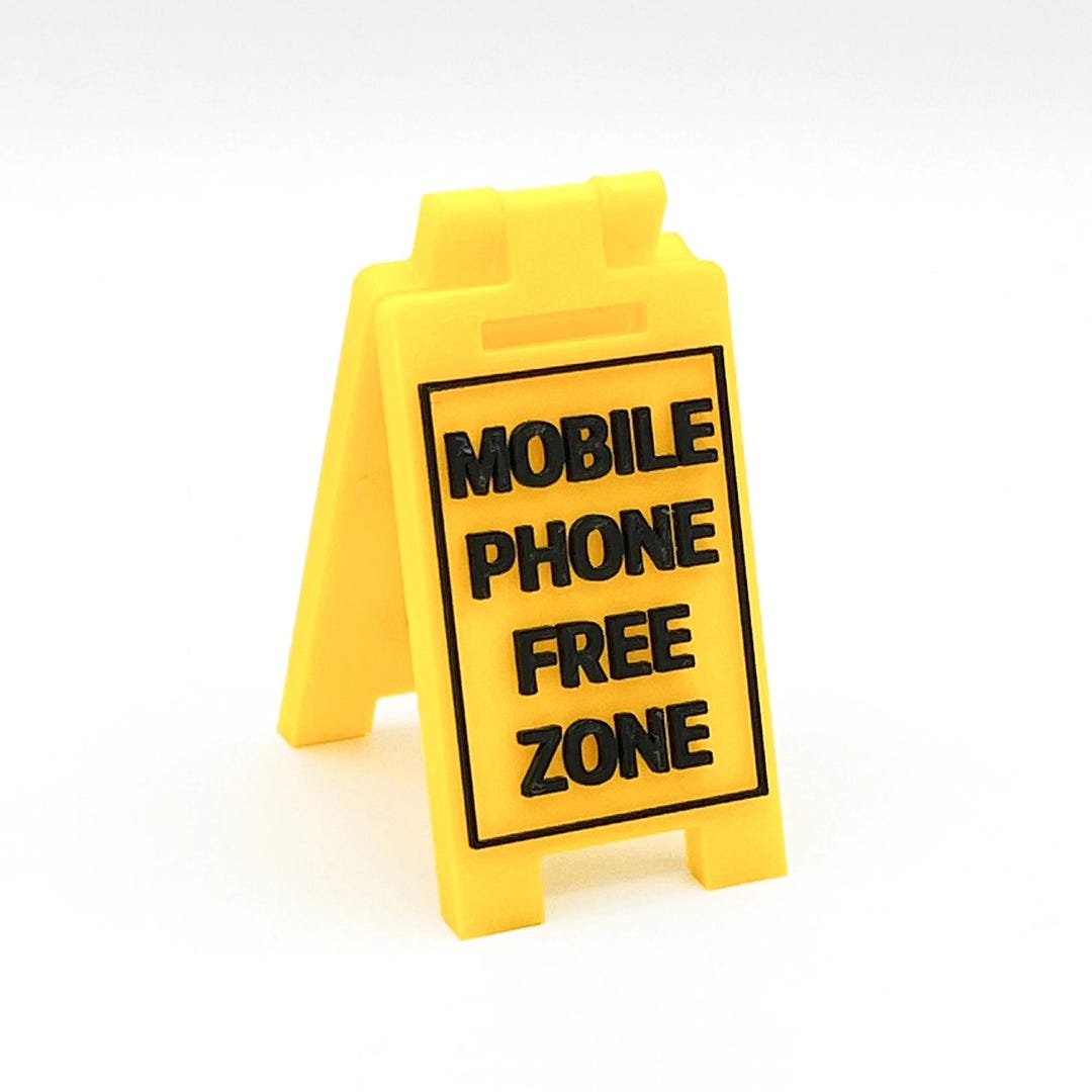 Mobile Phone Free Zone - Mini Floor Sign - Custom Colors - 3D Printed ...