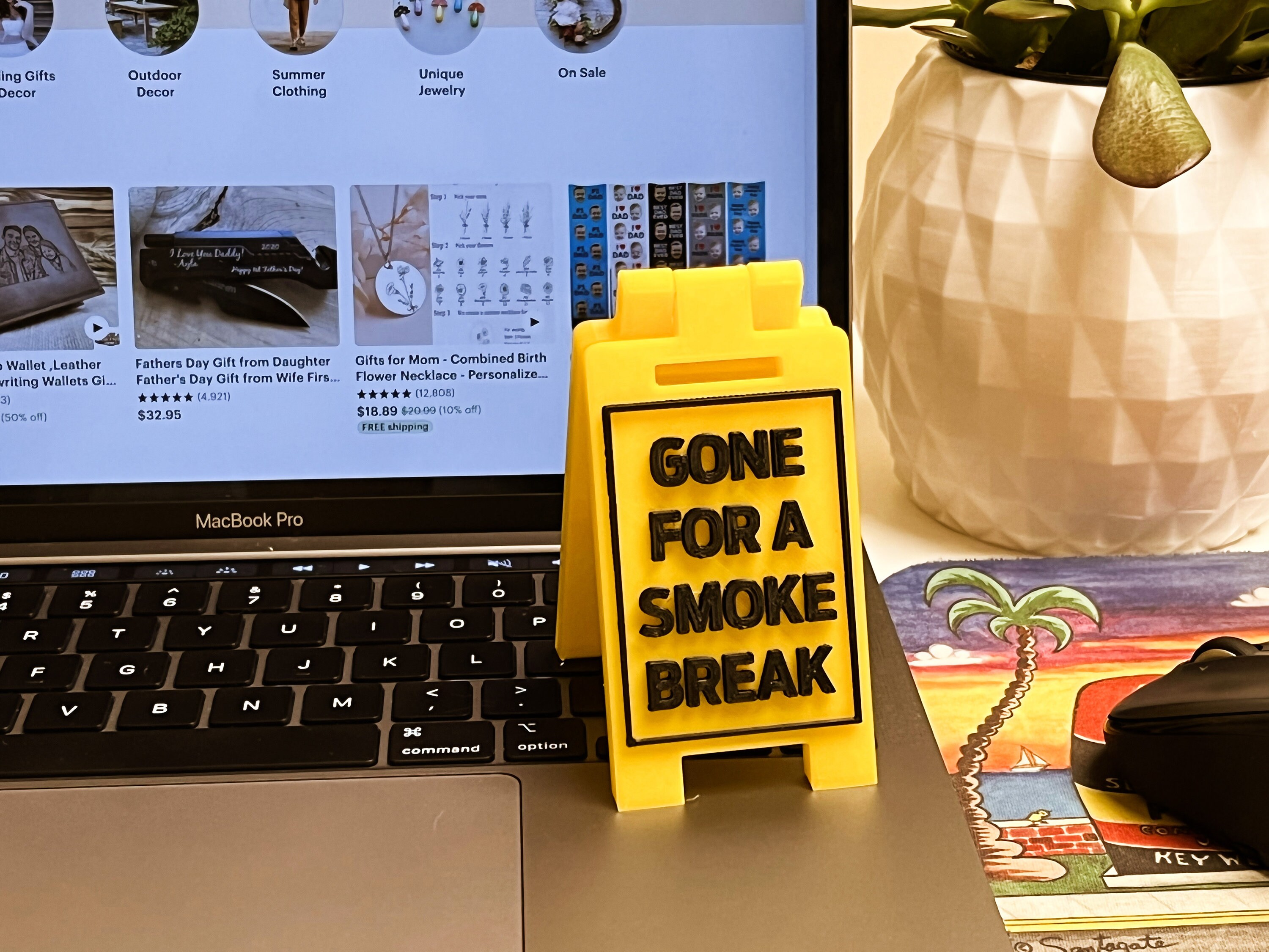 Gone for a Smoke Break Mini Floor Sign Custom Colors 3D - Etsy