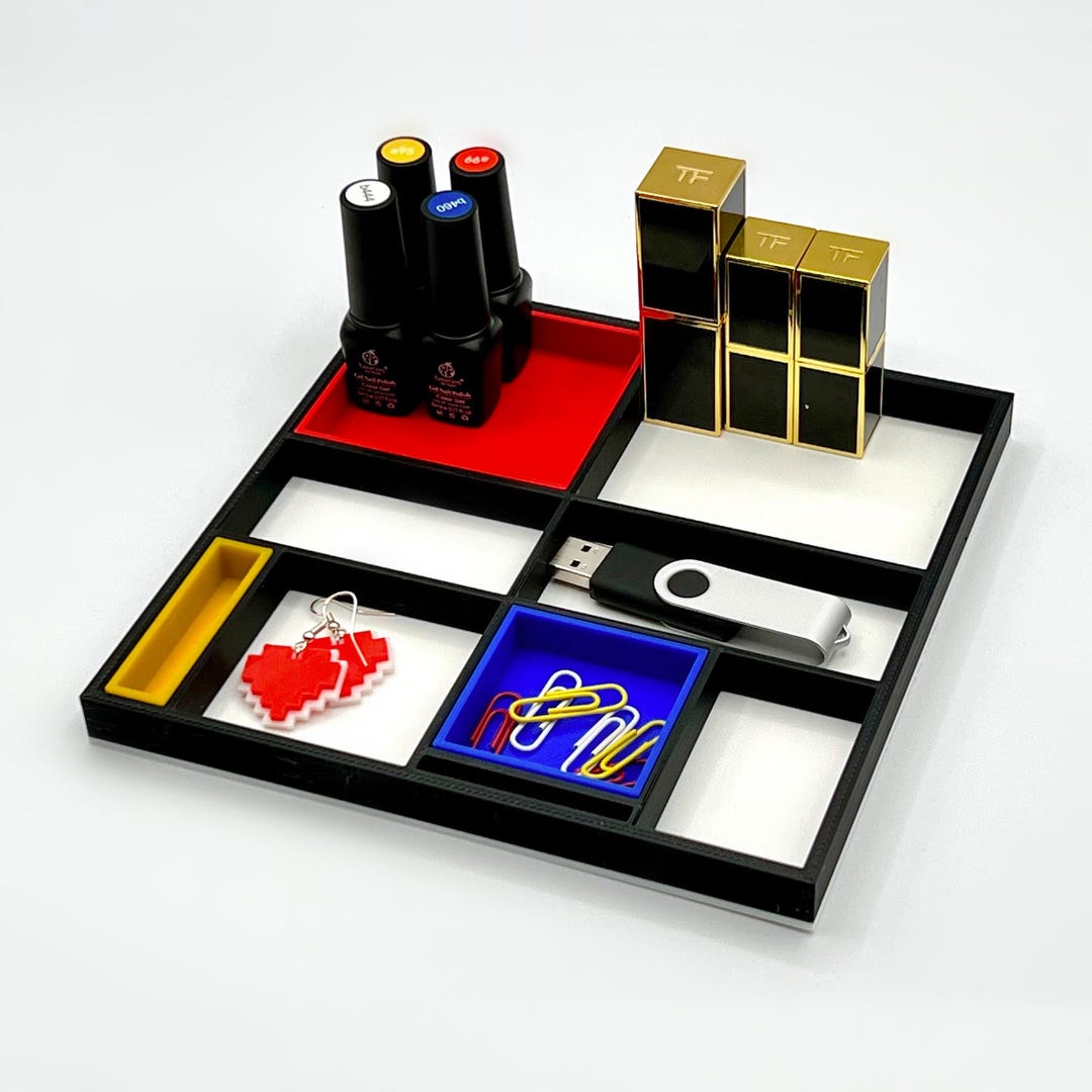 Desktop Organizer Tray - Piet Mondrian Composition C Inspired - Wall ...