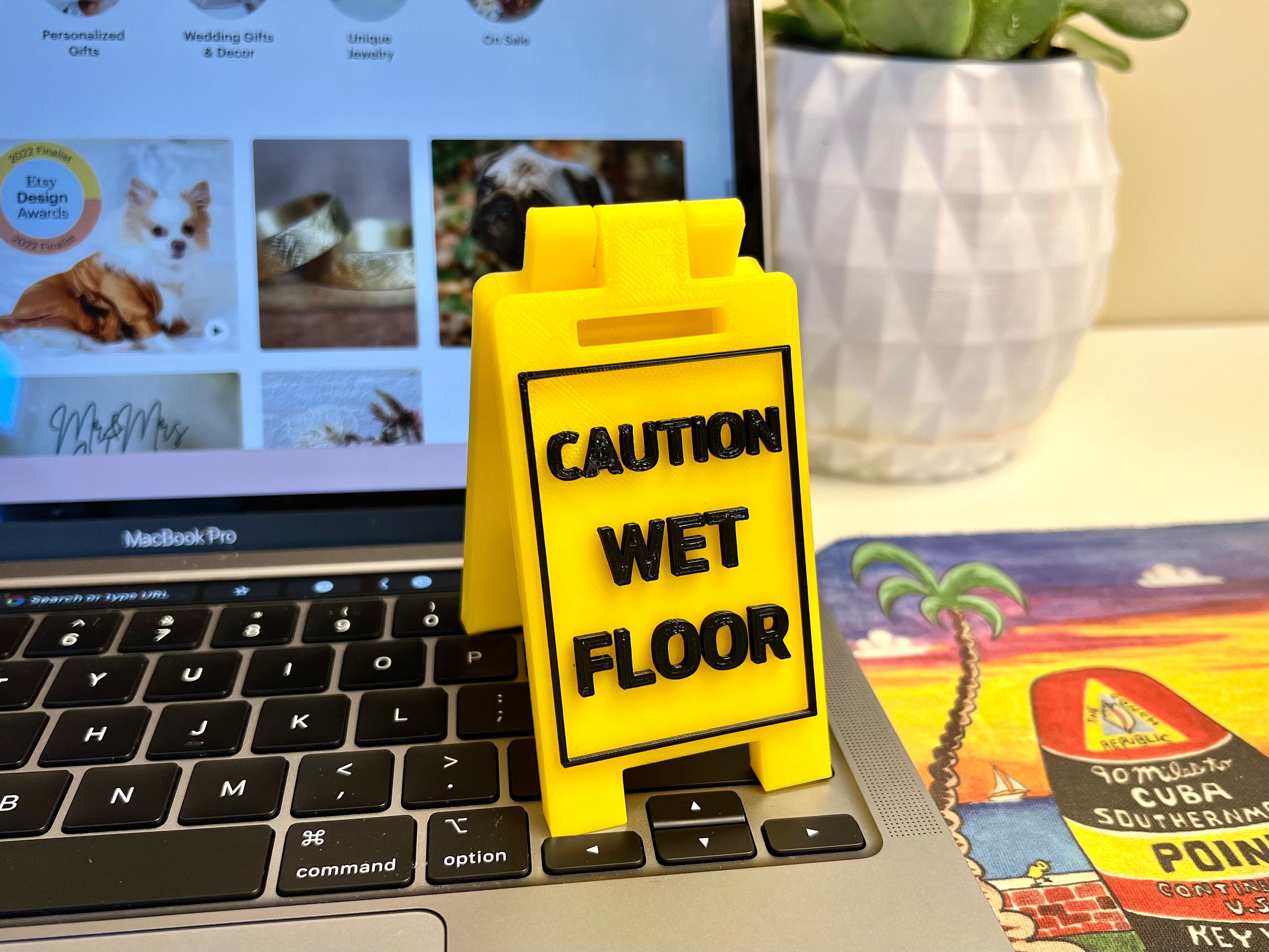 CAUTION WET FLOOR Mini Floor Sign Custom Colors 3D - Etsy