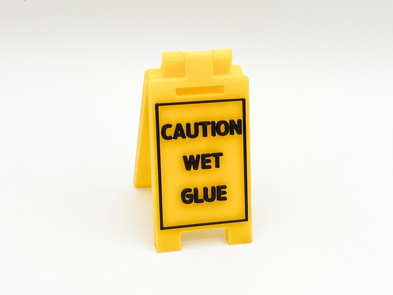 CAUTION WET GLUE Mini Floor Sign Custom Colors 3D - Etsy
