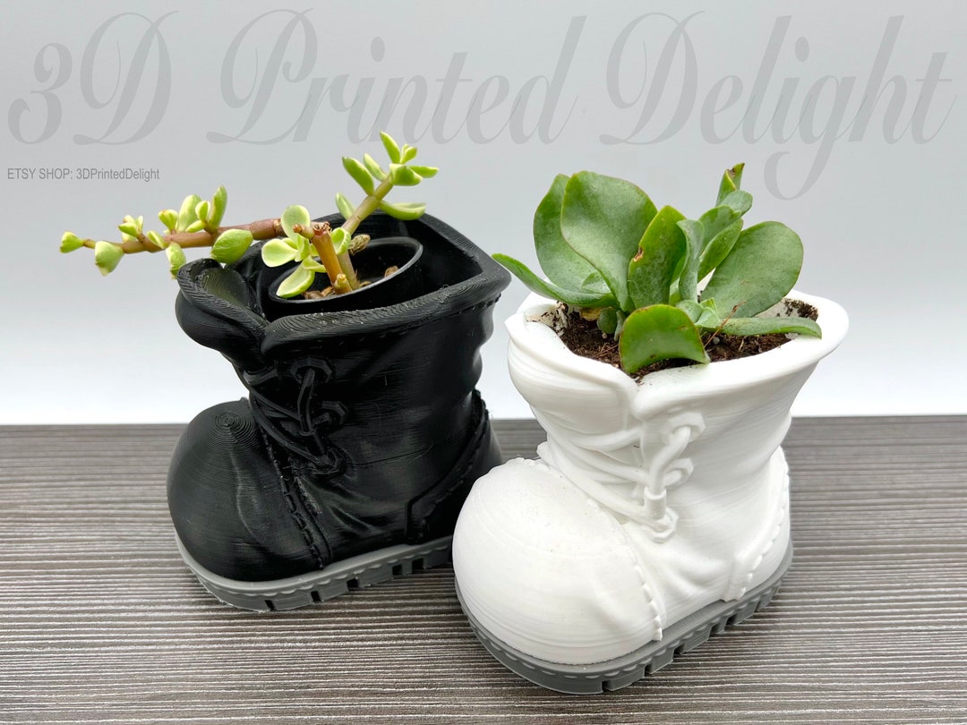 Cute Boot Succulent Planter Pot With Drain Hole & Saucer Custom Colors ...