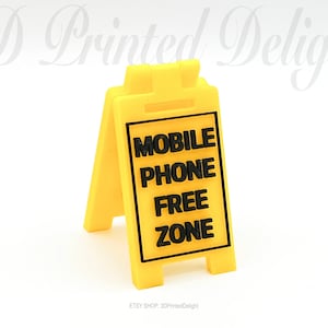 Mobile Phone Free Zone Mini Floor Sign Custom Colors 3D Printed - Etsy