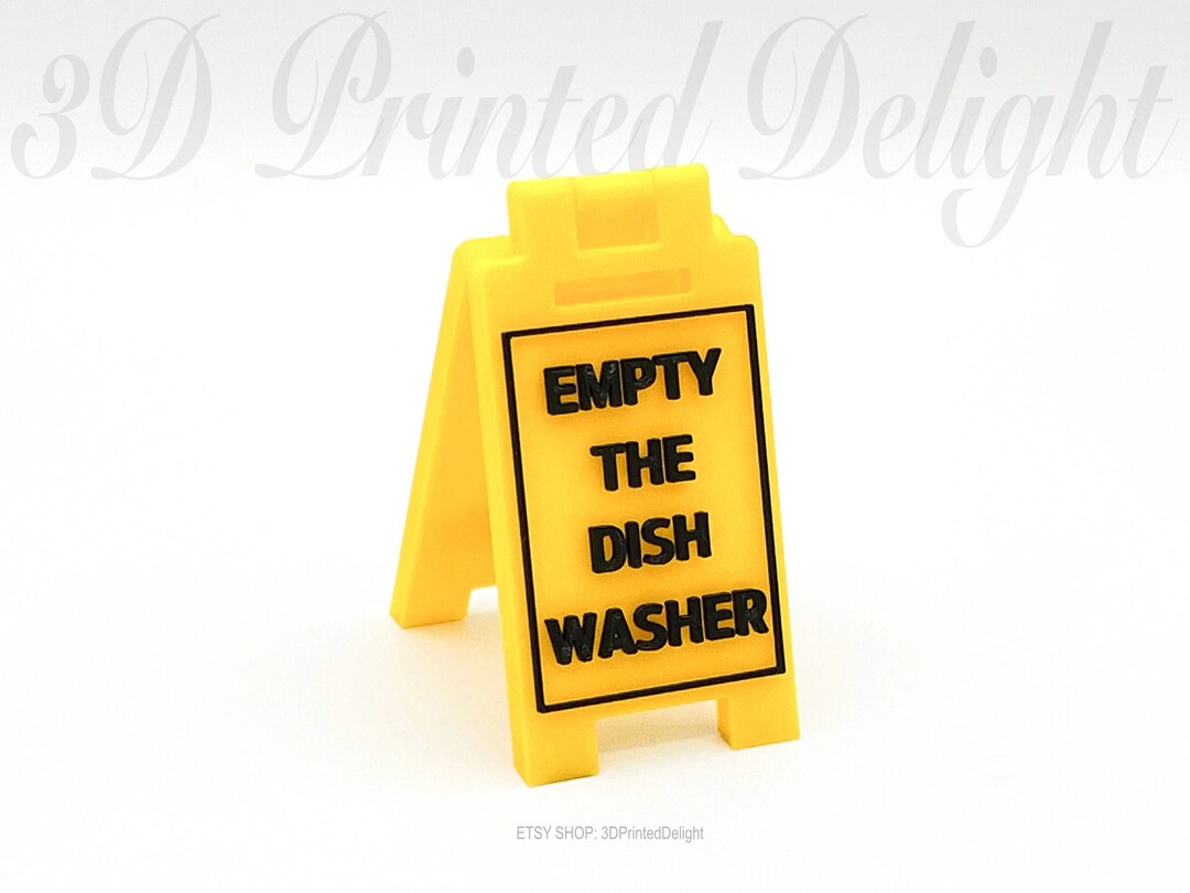 EMPTY THE DISHWASHER Mini Floor Sign Custom Colors 3D Printed - Etsy