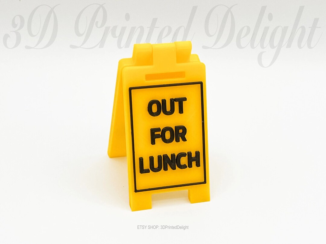OUT FOR LUNCH Mini Floor Sign Custom Colors 3D Printed - Etsy