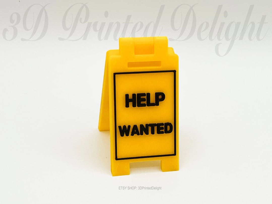 HELP WANTED Mini Floor Sign Custom Colors 3D Printed - Etsy