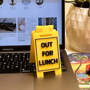 OUT FOR LUNCH - Mini Floor Sign - Custom Colors - 3D Printed - Etsy