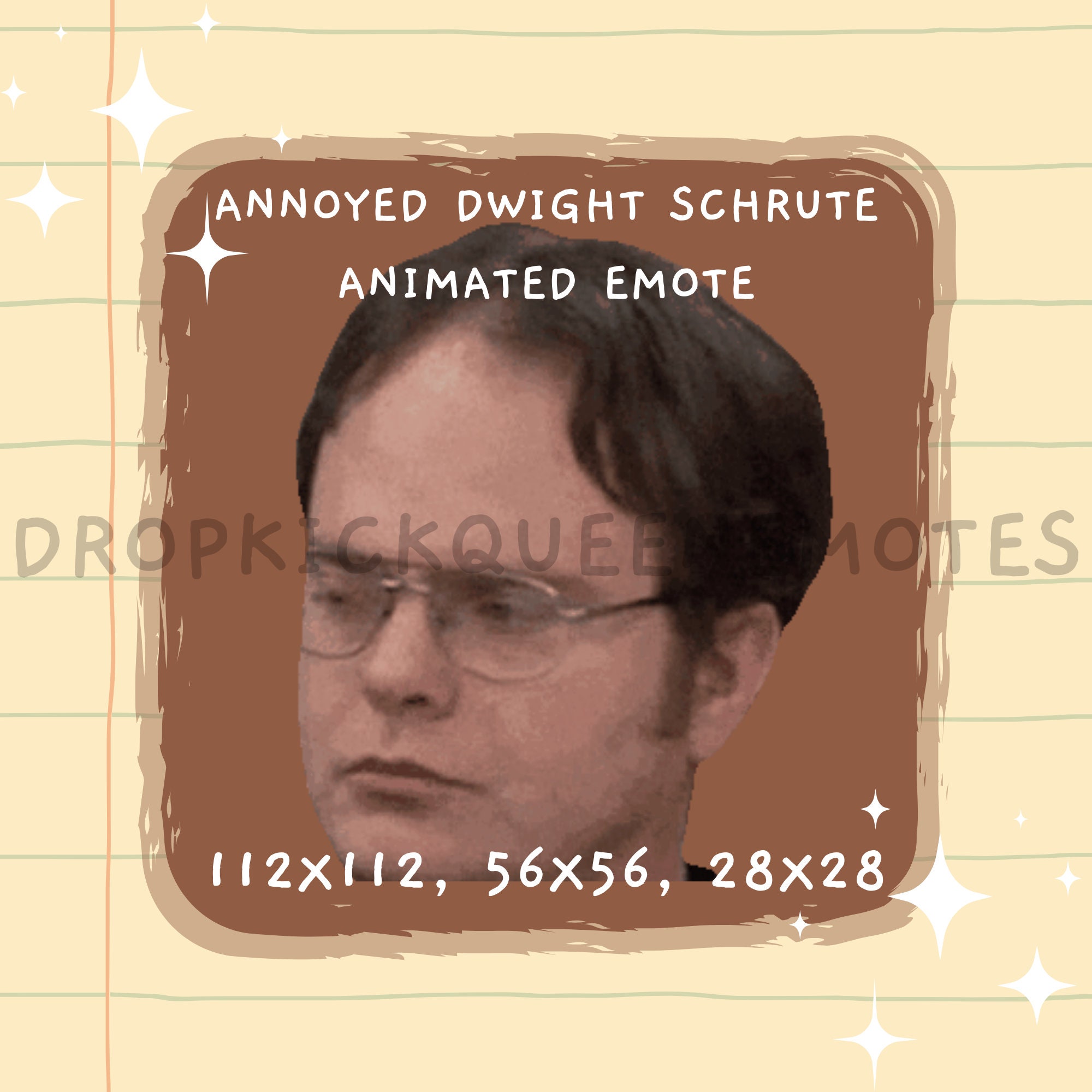 Animated Emote | Annoyed Dwight Schrute Emote | Twitch| Twitch Emote ...