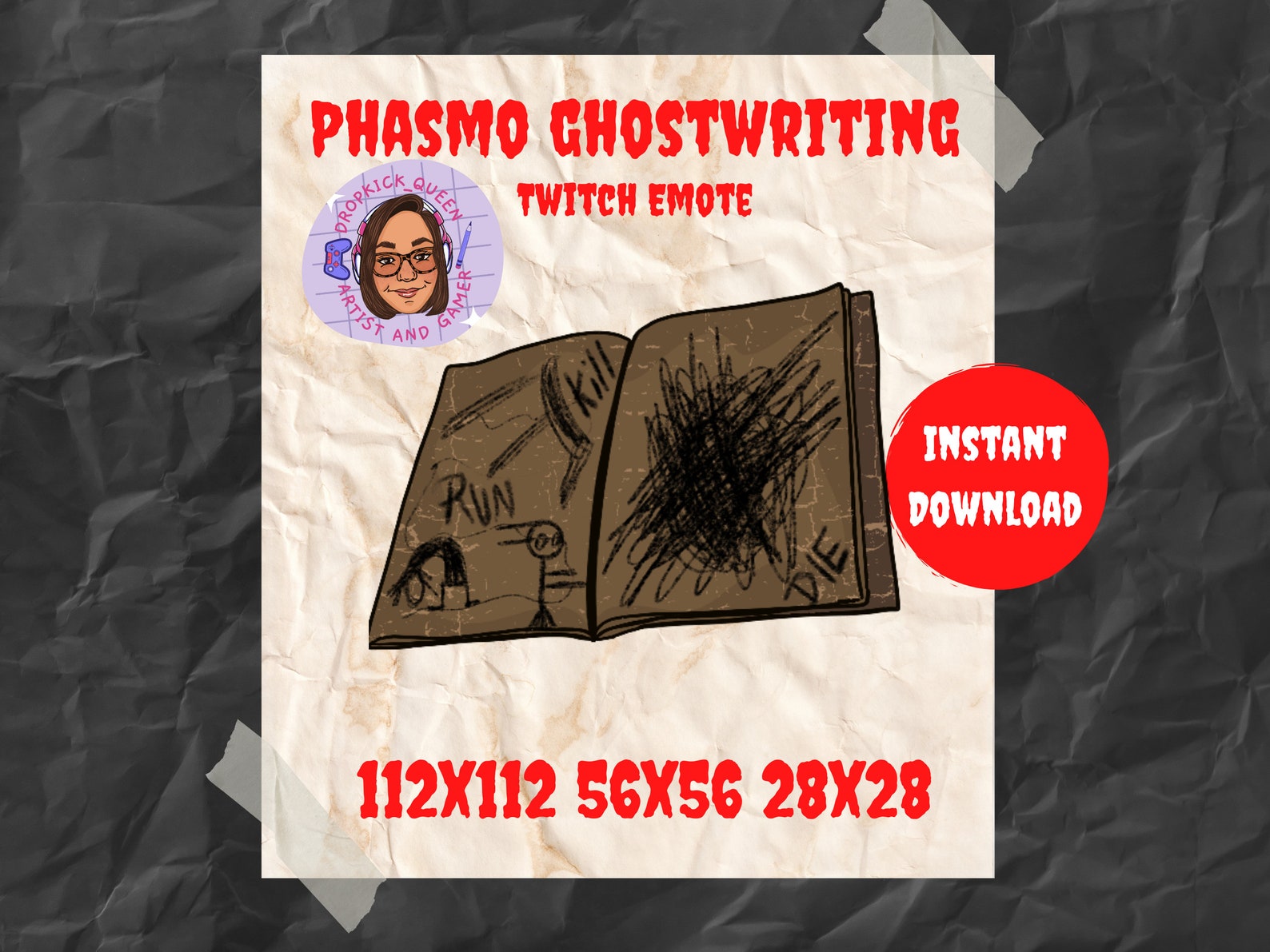 Phasmo Ghostwriting Book Emote | Twitch Streamer Emotes (digital ...