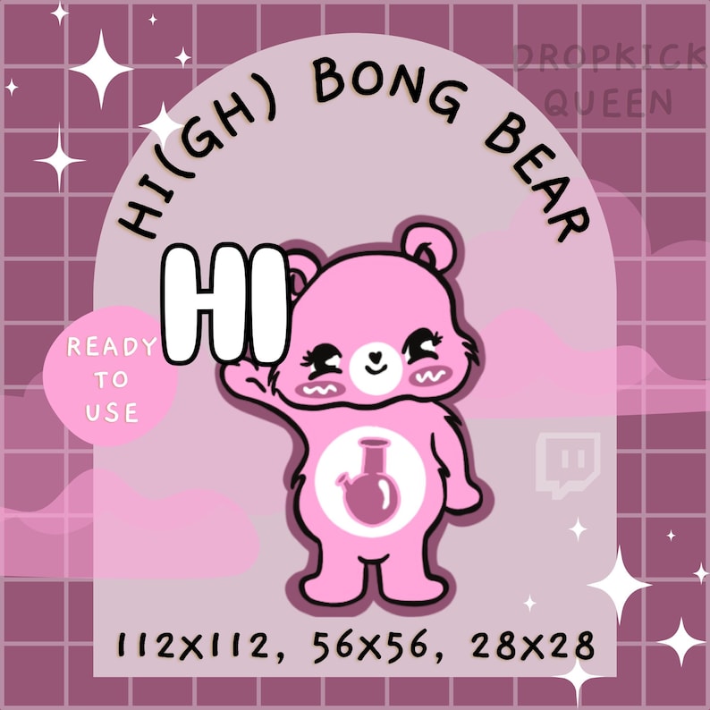 Canna Bong Bear Emote | Twitch, Discord, Youtube (digital Download) - Etsy