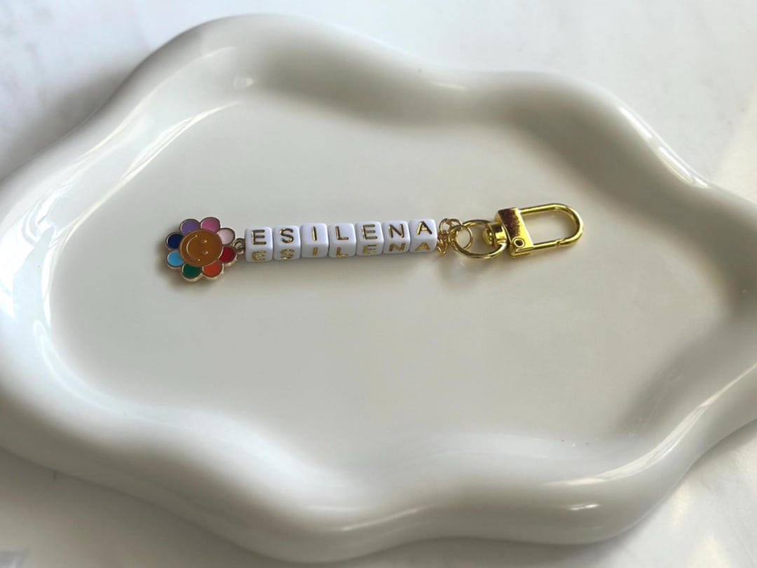 Custom Murakami Flower Keychain: Personalized Initial Keychain - Etsy