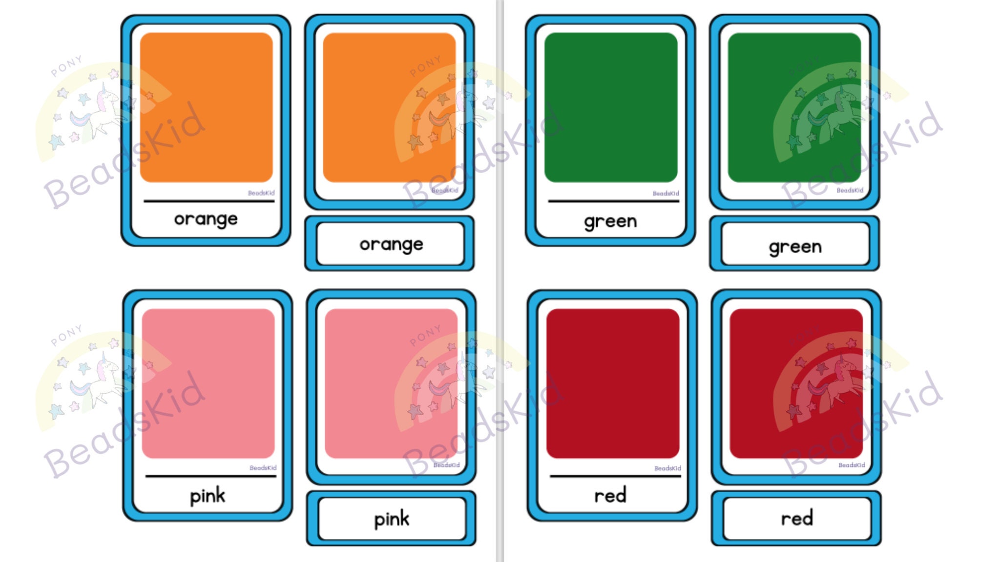 Montessori Colors-3 Part Cards-nomenclature Cards - Etsy