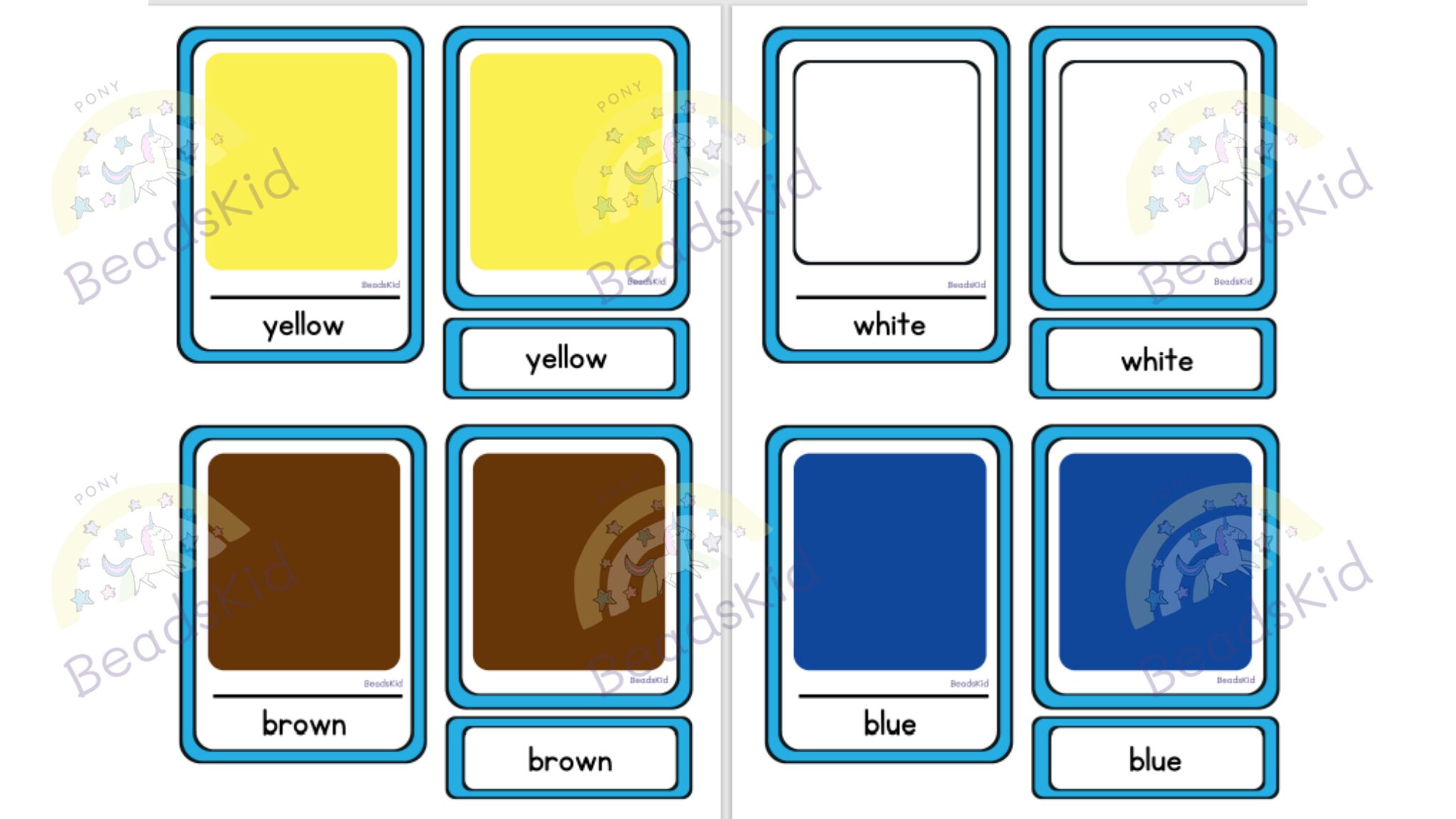 Montessori Colors-3 Part Cards-nomenclature Cards - Etsy