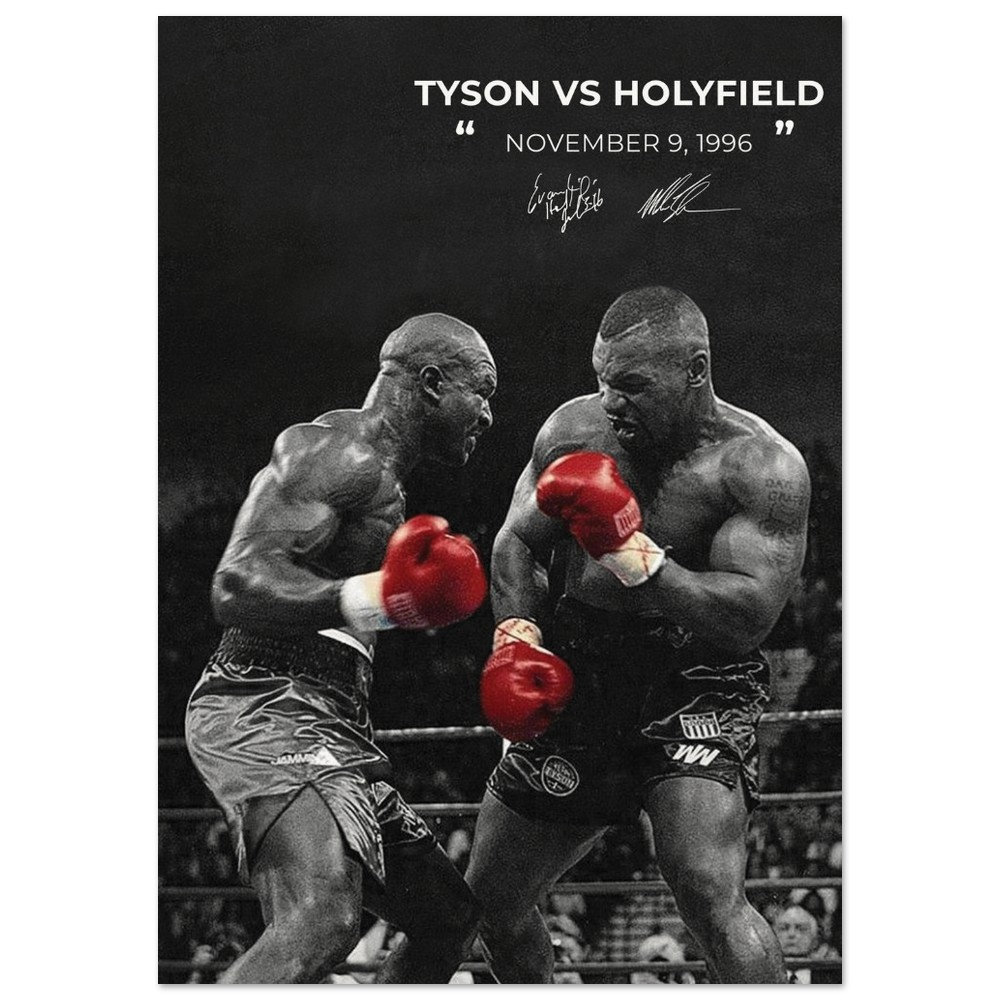 Mike Tyson Vs Evander Holyfield Poster, Boxing Poster, Boxing Art Work ...