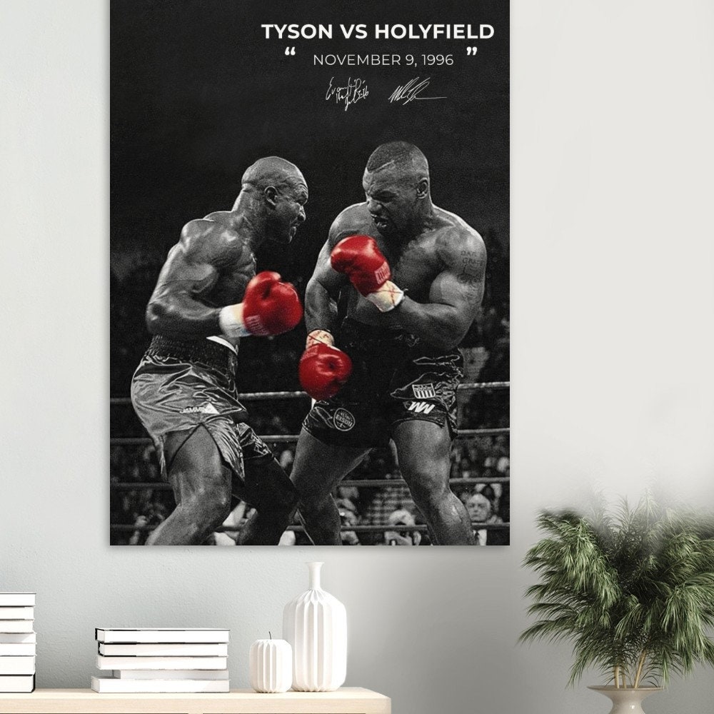 Mike Tyson Vs Evander Holyfield Poster, Boxing Poster, Boxing Art Work ...