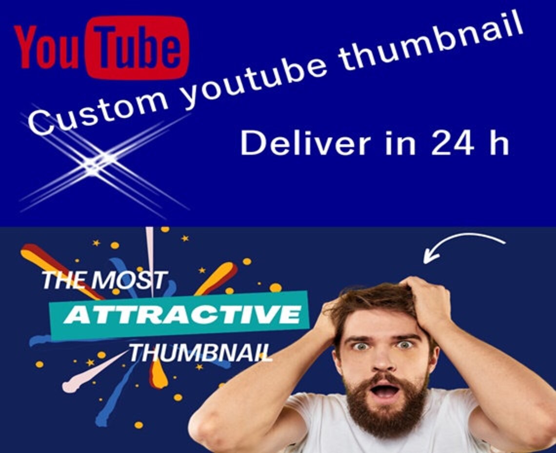 Youtube Thumbnail - Custom Youtube Thumbnail Deliver in 24 Hours - Etsy