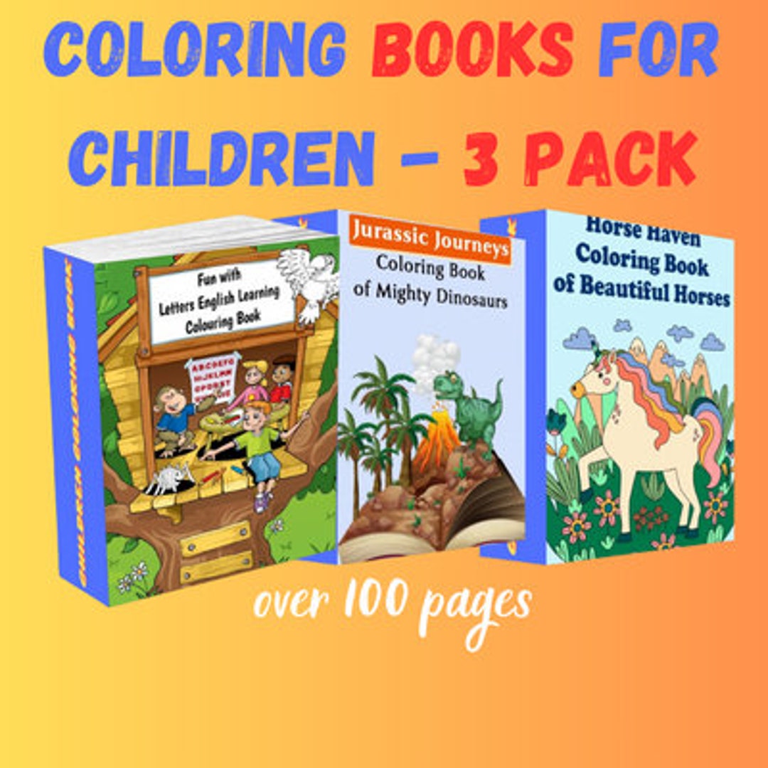 Coloring Books for Children - Amazing 3 Packs of Coloring Books - Etsy