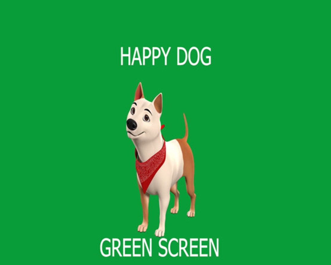 Dog Green Screen Animated Cartoon Character - Green Screen Happy Dog - Etsy