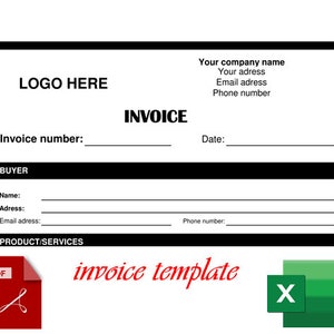 Invoice Template Excel With Logo - Professional Excel and PDF Formats ...