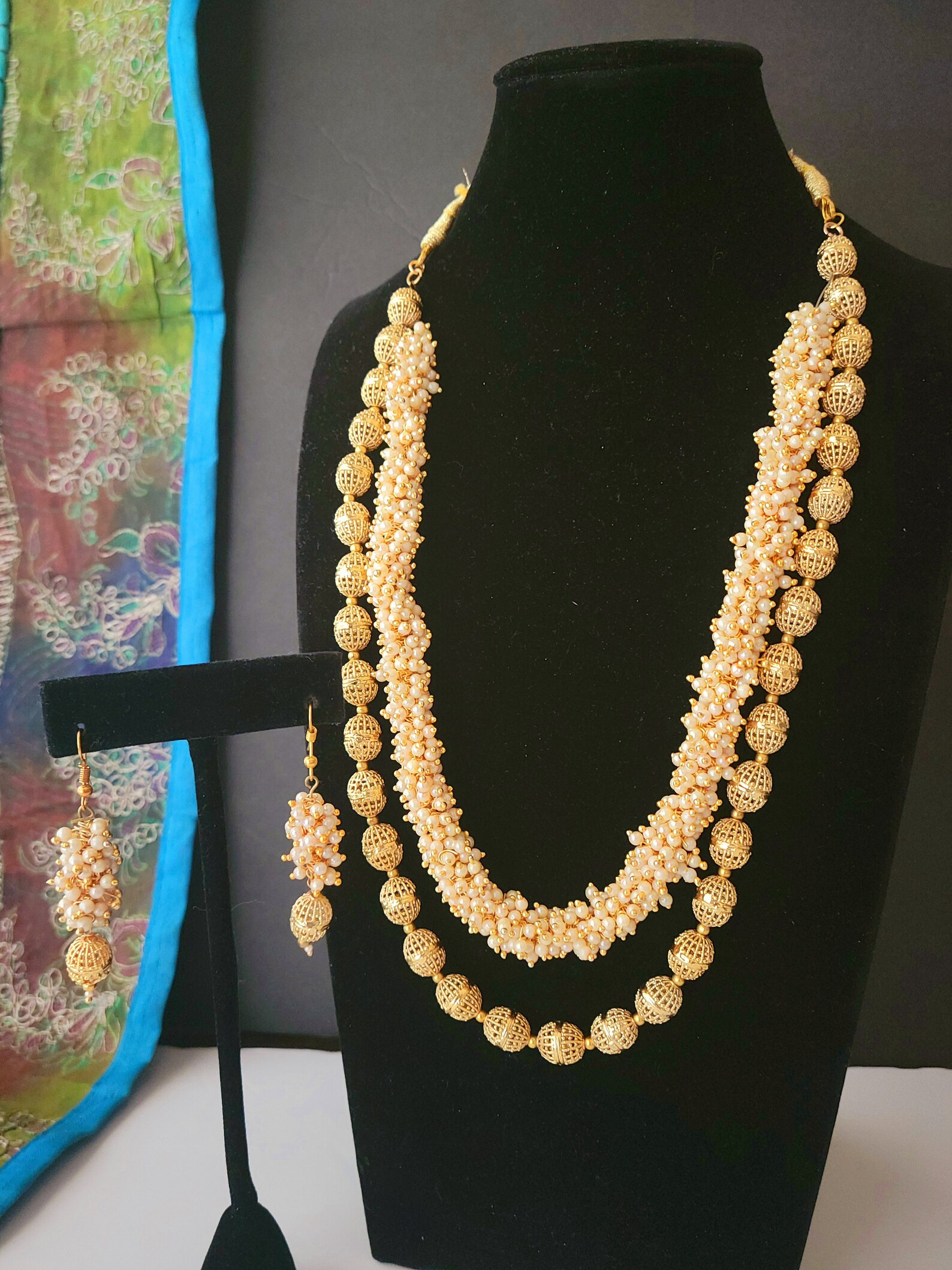 Trendy Southindian Style Mala Set With Earrings. - Etsy