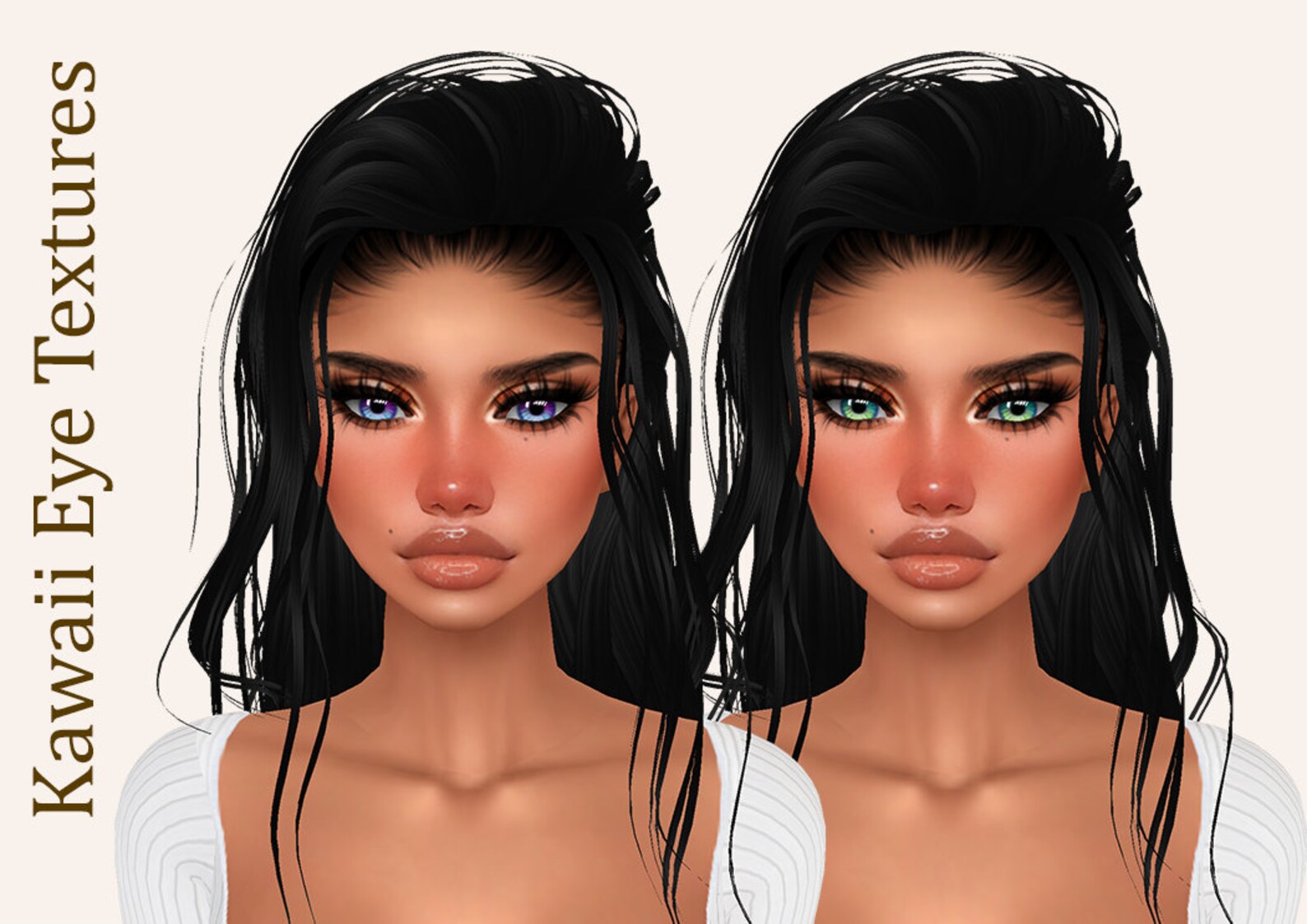 Kawaii IMVU Second Life Sims Pro Creator 2 Eye Texture Pack Collection ...