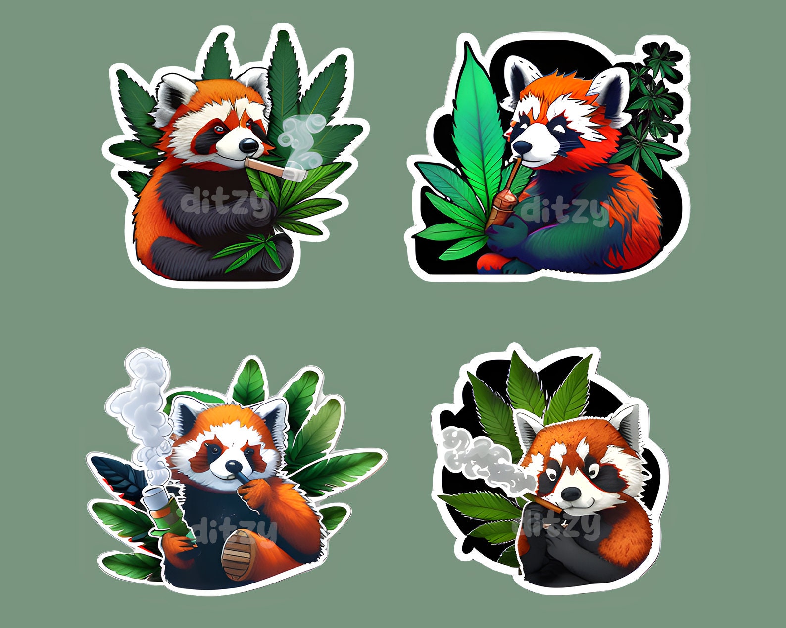 Digital Stickers Sheet PNG Printable Weed 420 Marijuana Mary Jane Puff ...