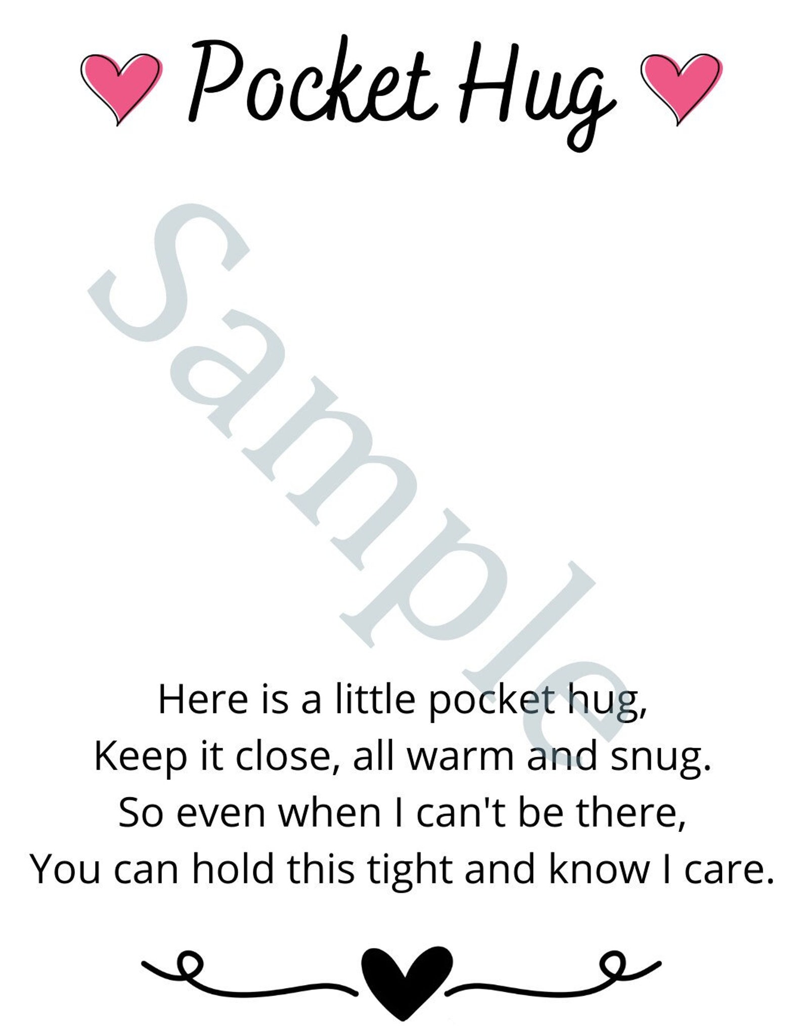 Pocket Hug Instant Download Printable Card Template Make and Sell Your ...