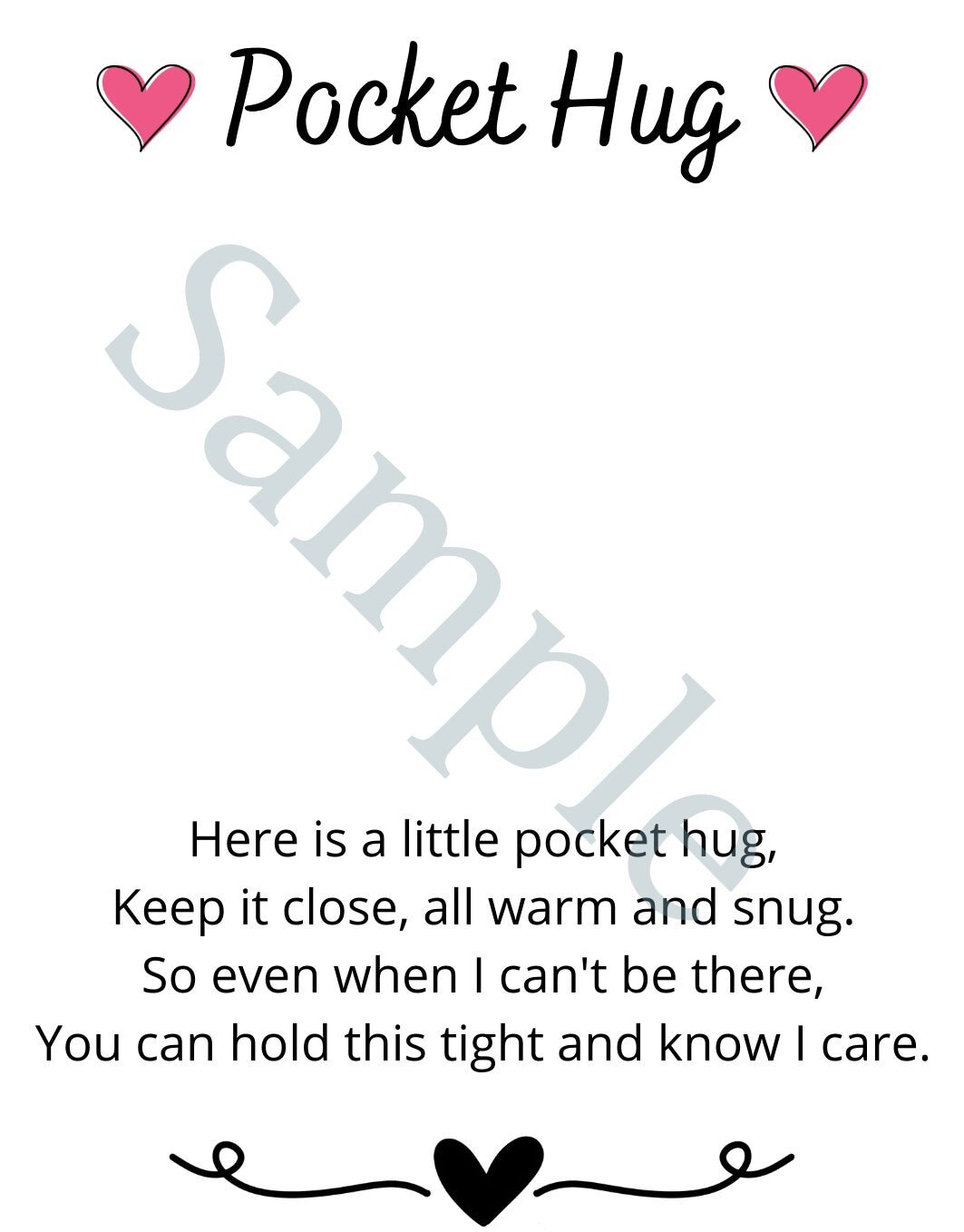 Pocket Hug Instant Download Printable Card Template Make and Sell Your ...