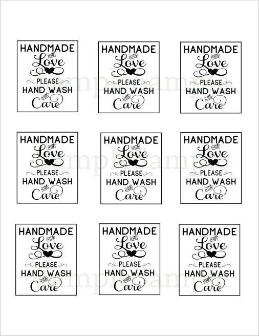 PDF Instruction Handmade With Love Please Hand Wash With Care Care ...