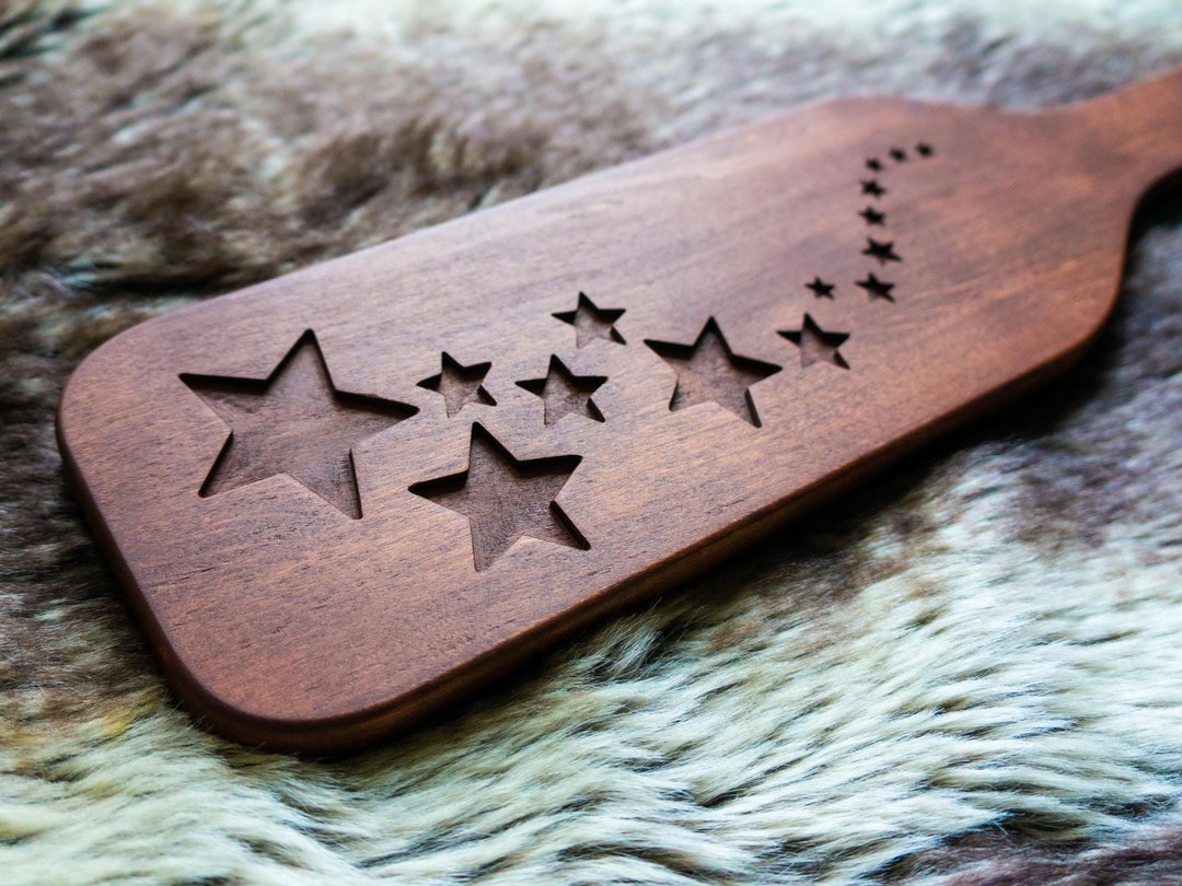 Wooden Spanking Paddle With Stars - Personalized BDSM Paddle - Custom ...
