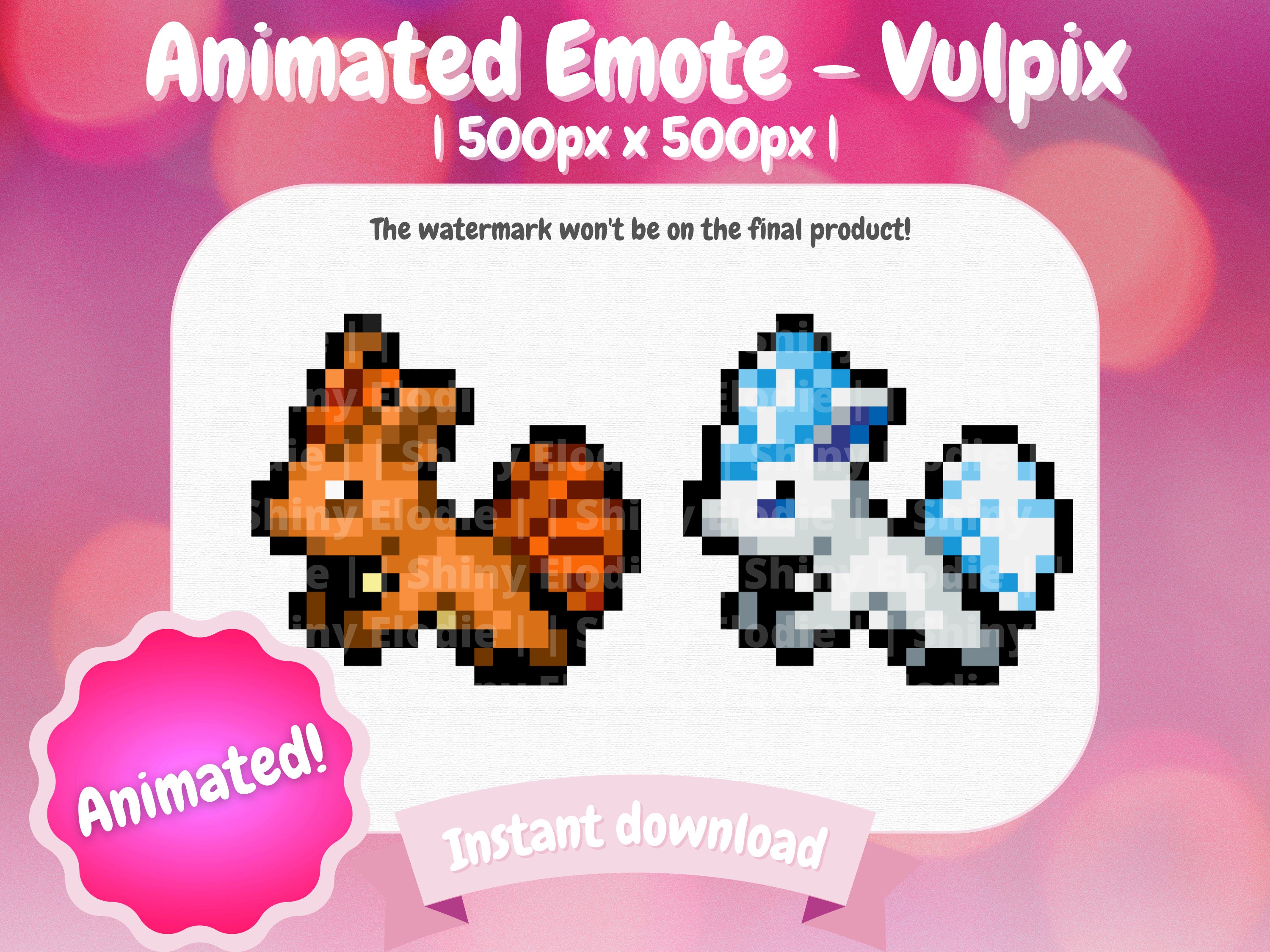 Twitch Animated Emote Pixel Vulpix Pokemon Streaming Discord Gaming ...