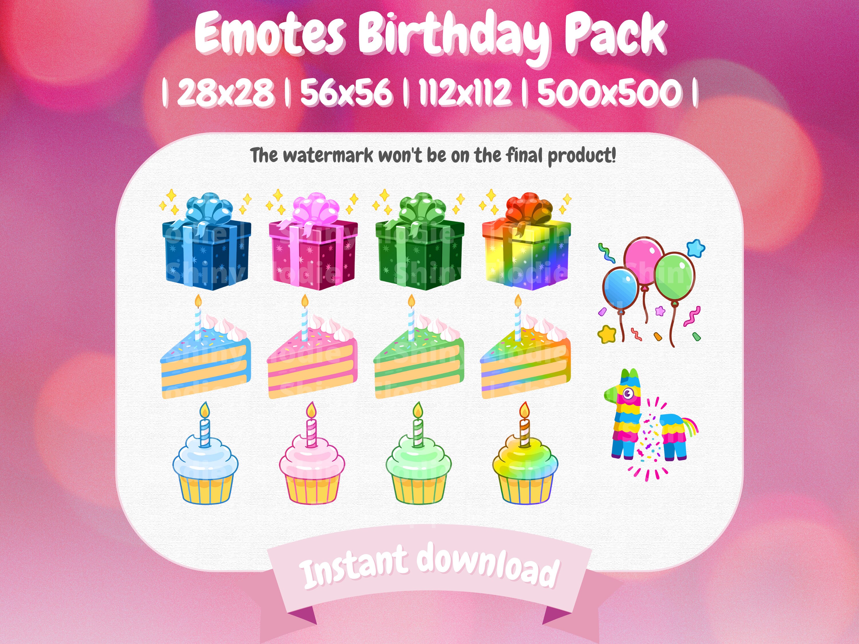 14 Twitch Emote Pack - Happy Birthday - Anniversary - Happy Bday ...