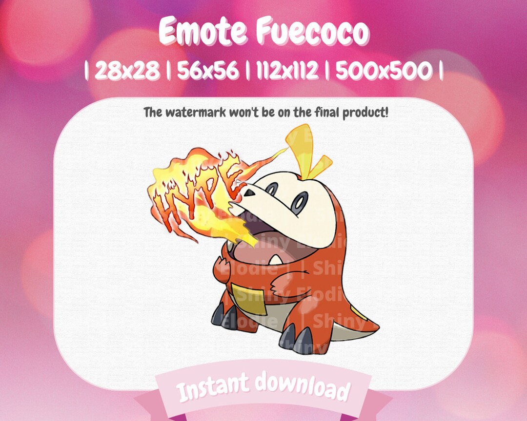 Hype Fuecoco Twitch Emote Pokemon Scarlet Pokemon Violet Stream Emote ...