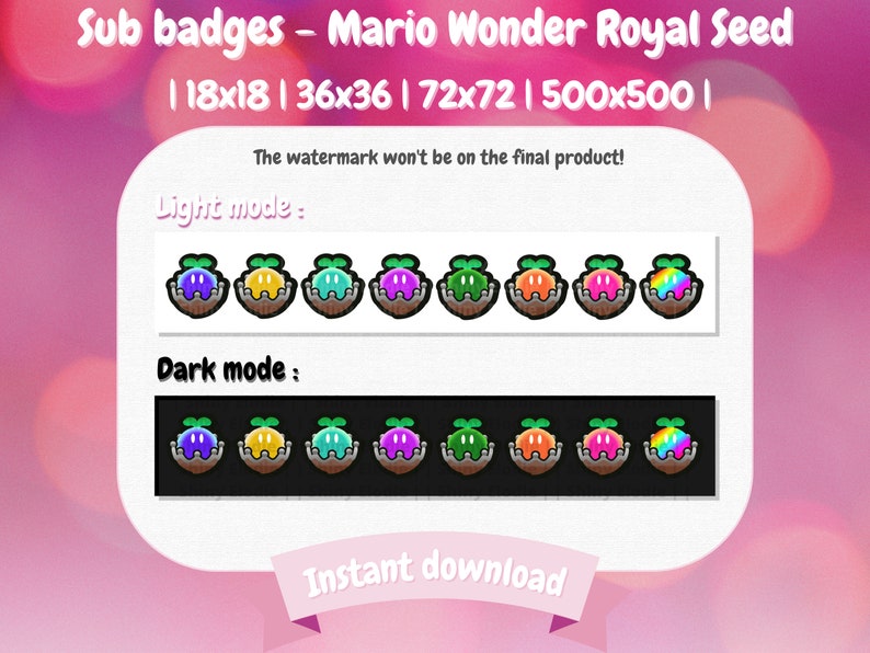 8 Twitch Sub Badges - Mario Wonder Royal Seed | Twitch Badges | Twitch ...