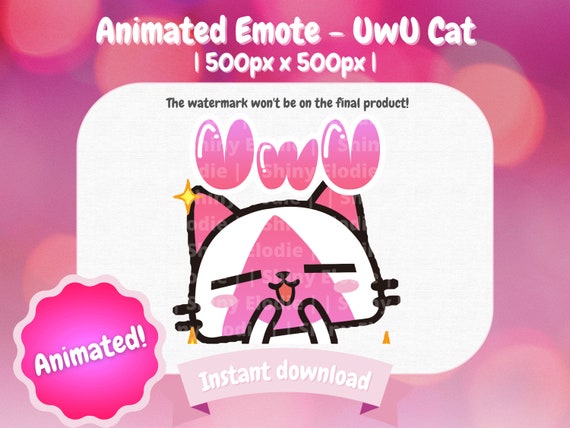 Twitch Animated Emote Cute Uwu Cat Meme Gaming Discord - Etsy