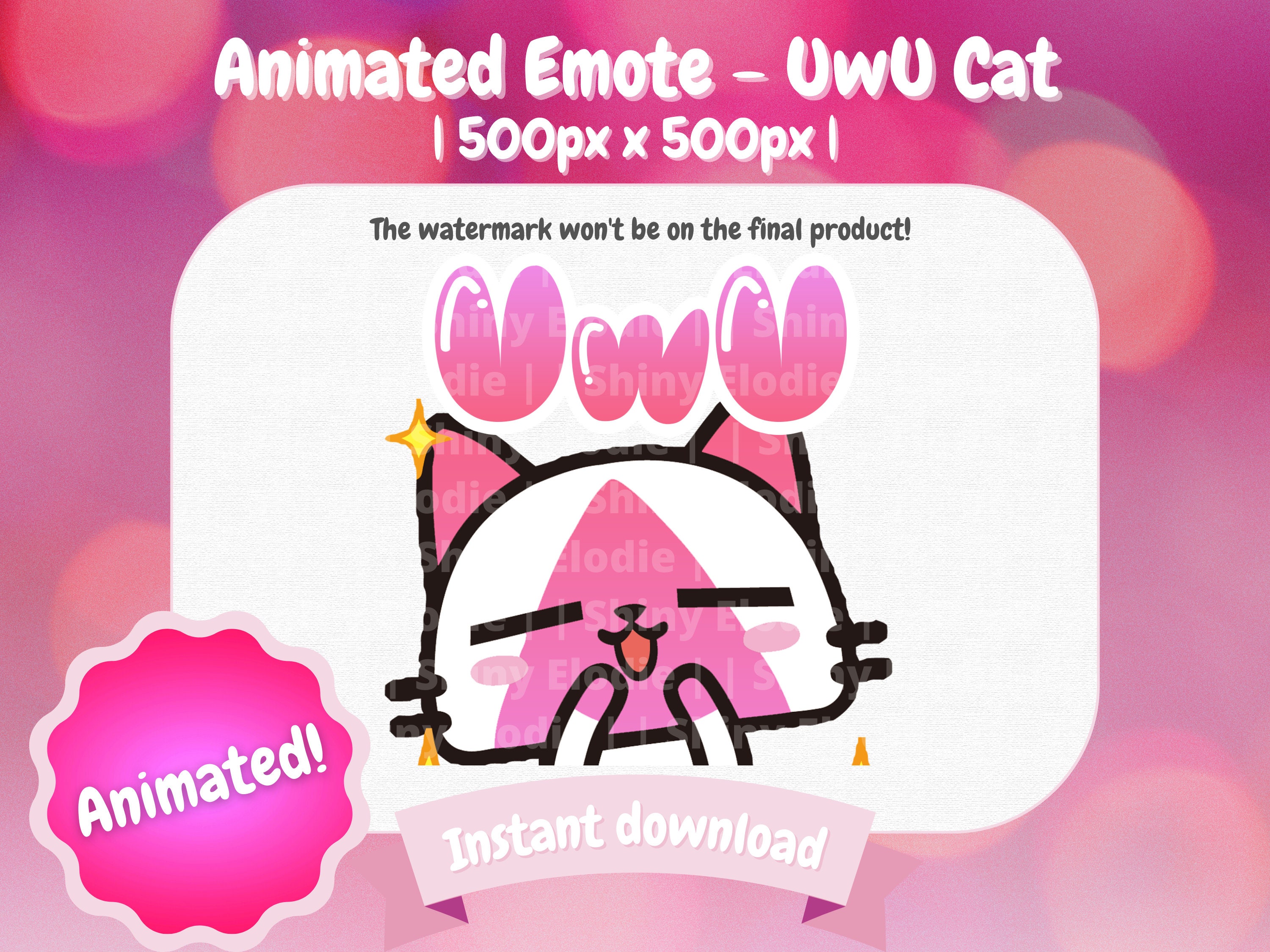 Twitch Animated Emote - Cute Uwu Cat | Meme | Gaming | Discord ...