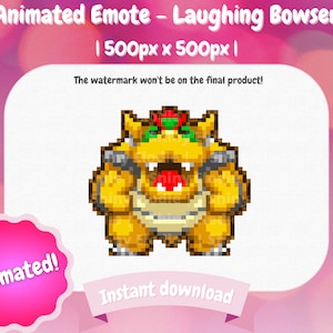 Twitch Animated Emote - Laughing Bowser | Cute | Mario | Discord ...