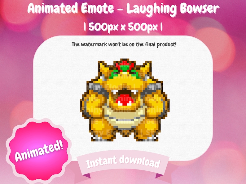 Twitch Animated Emote - Laughing Bowser | Cute | Mario | Discord ...