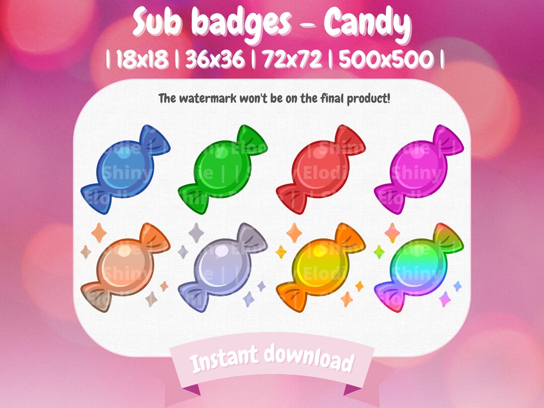 8 Twitch Sub Badges - Candy | Twitch | Discord | Streaming | Cute | Bit ...