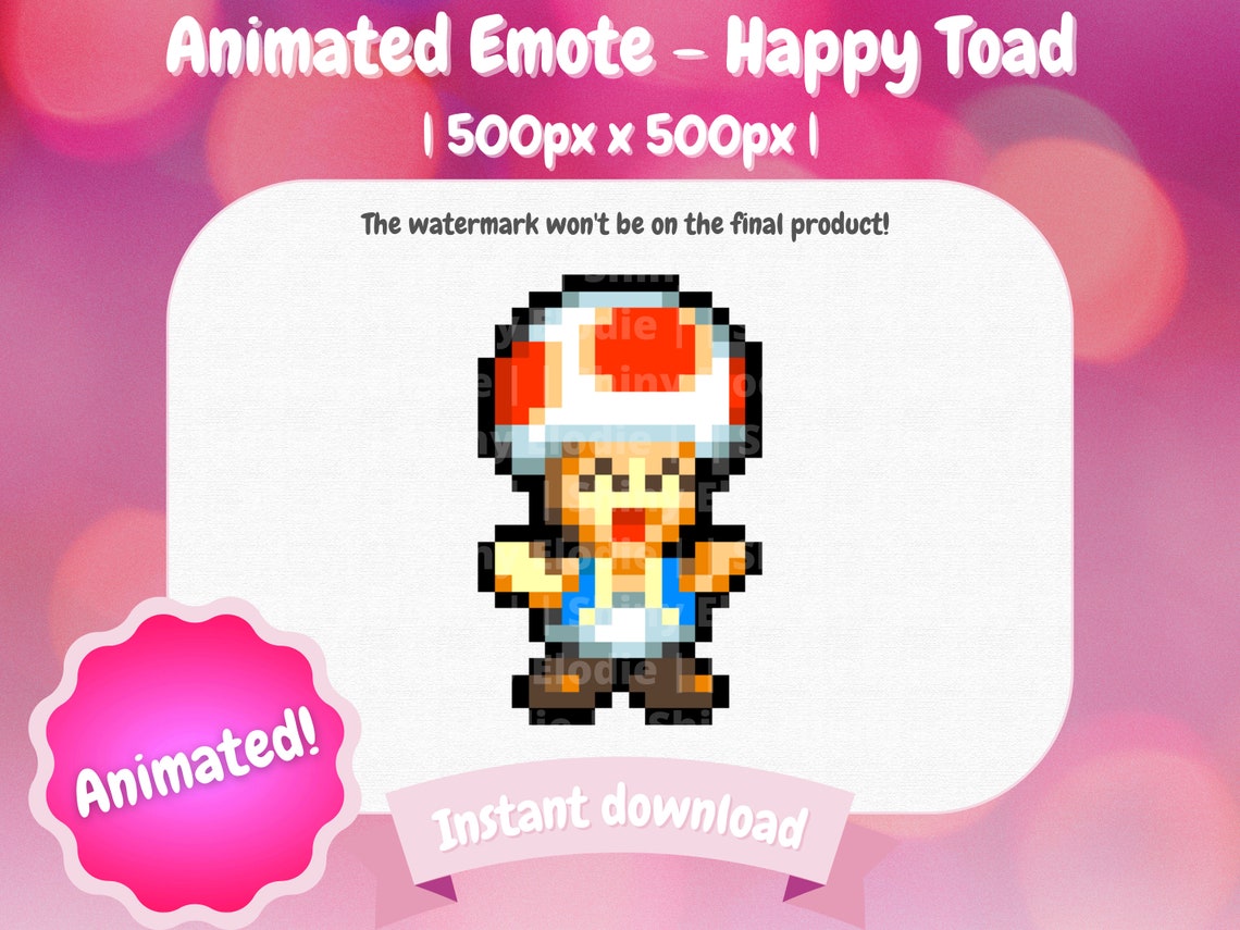 Twitch Animated Emote - Happy Toad | Dance | Cute | Mario | Discord ...