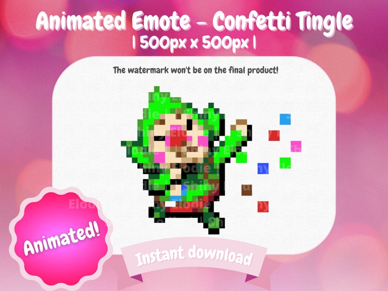 Twitch Animated Emote - Confetti Tingle - Zelda - Etsy