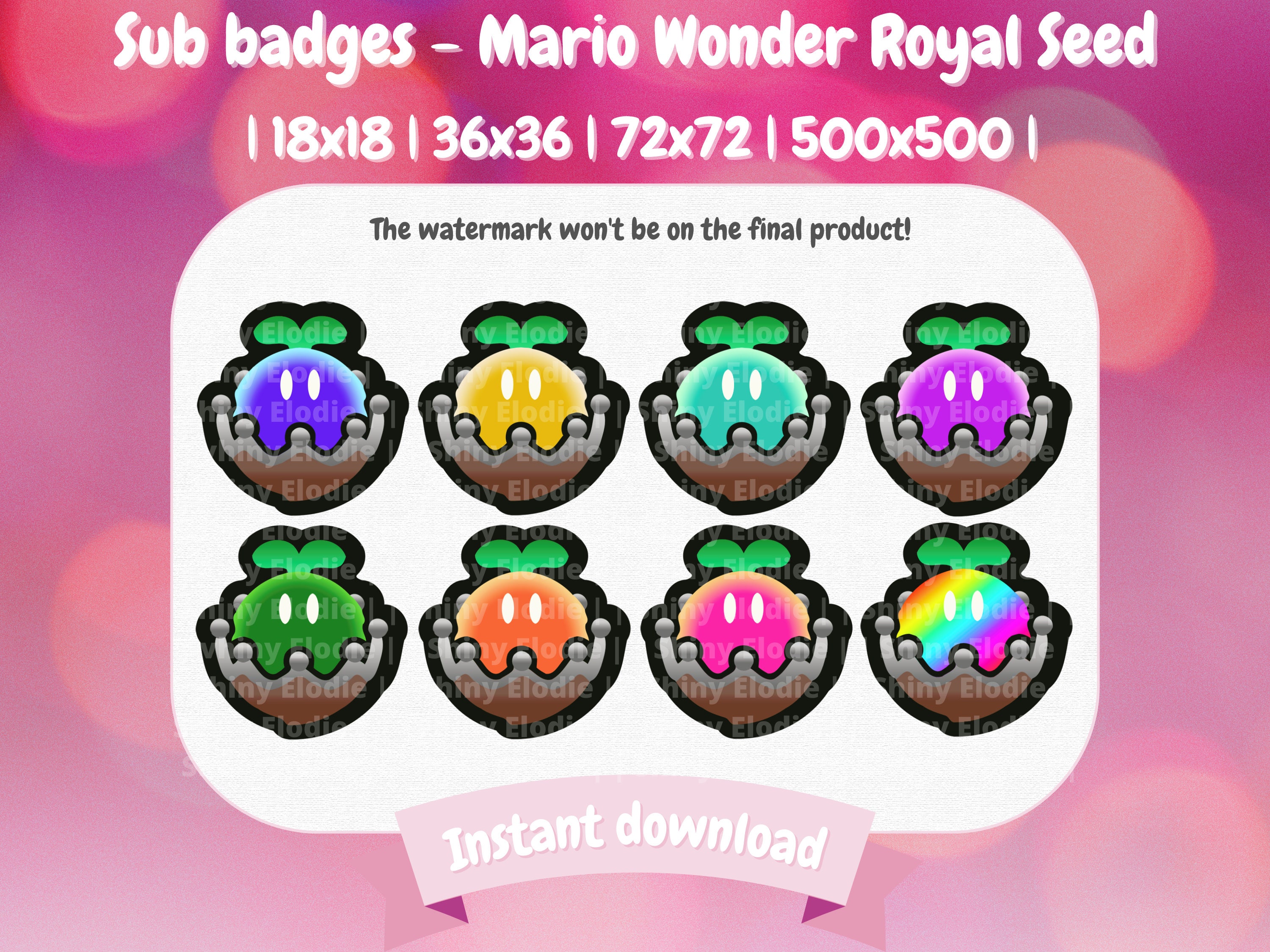 8 Twitch Sub Badges - Mario Wonder Royal Seed | Twitch Badges | Twitch ...
