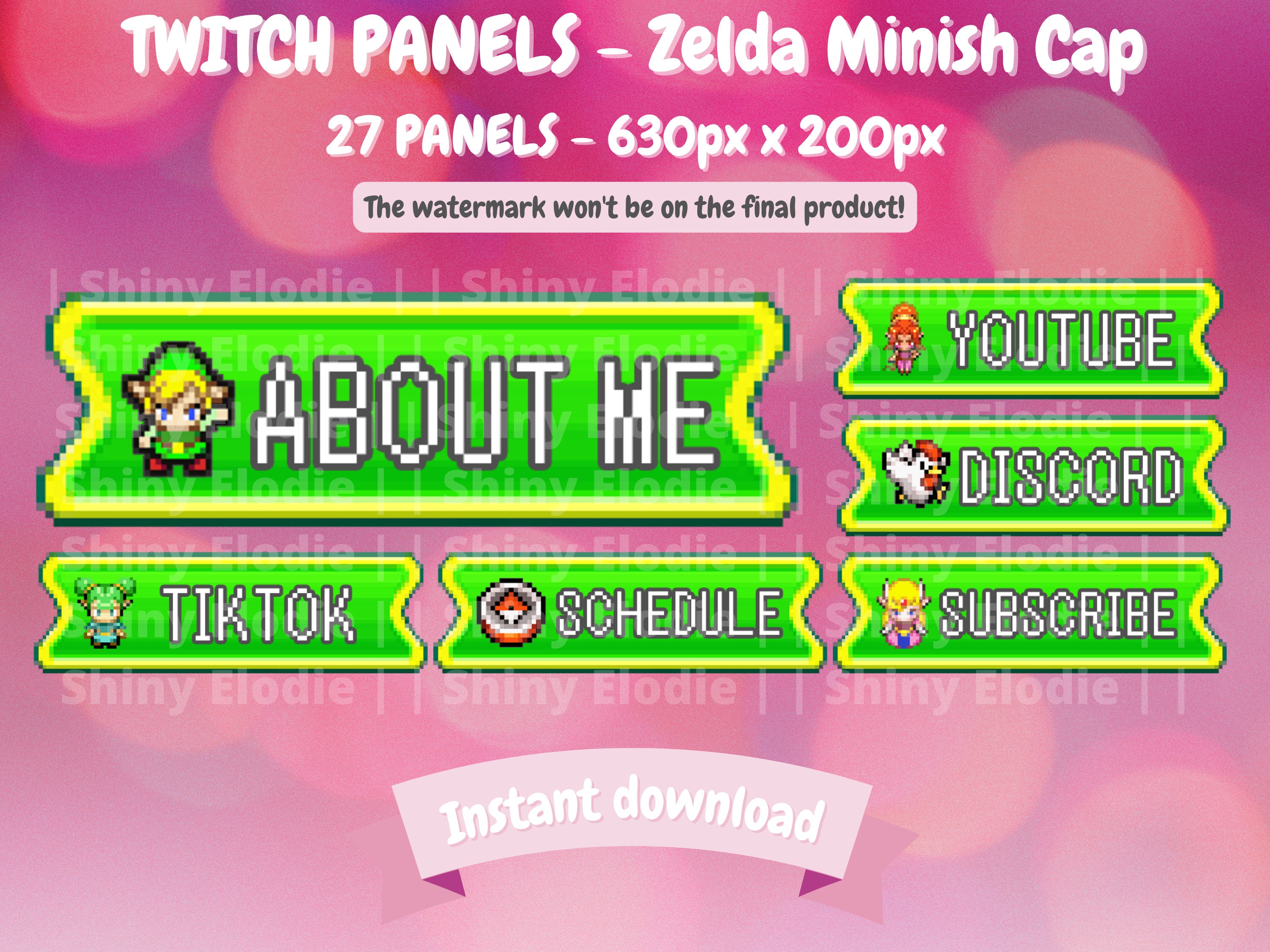 Twitch Panels - Zelda Minish Cap Style | Twitch Panels Set | Twitch ...