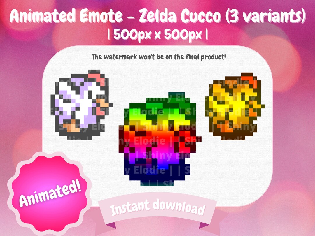 Twitch Animated Emote - Zelda Cucco - Zelda Chicken - Zelda Pixel - Etsy