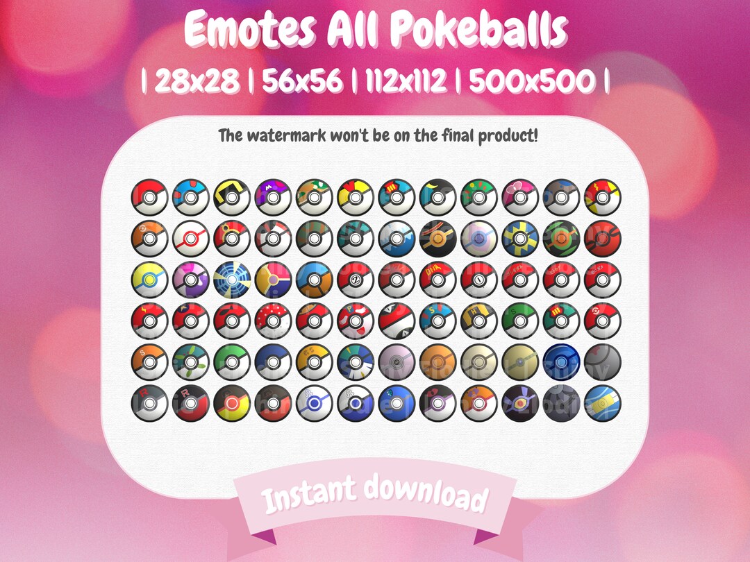 72 Twitch Emotes Pack - Complete Pokeballs Collection - Etsy