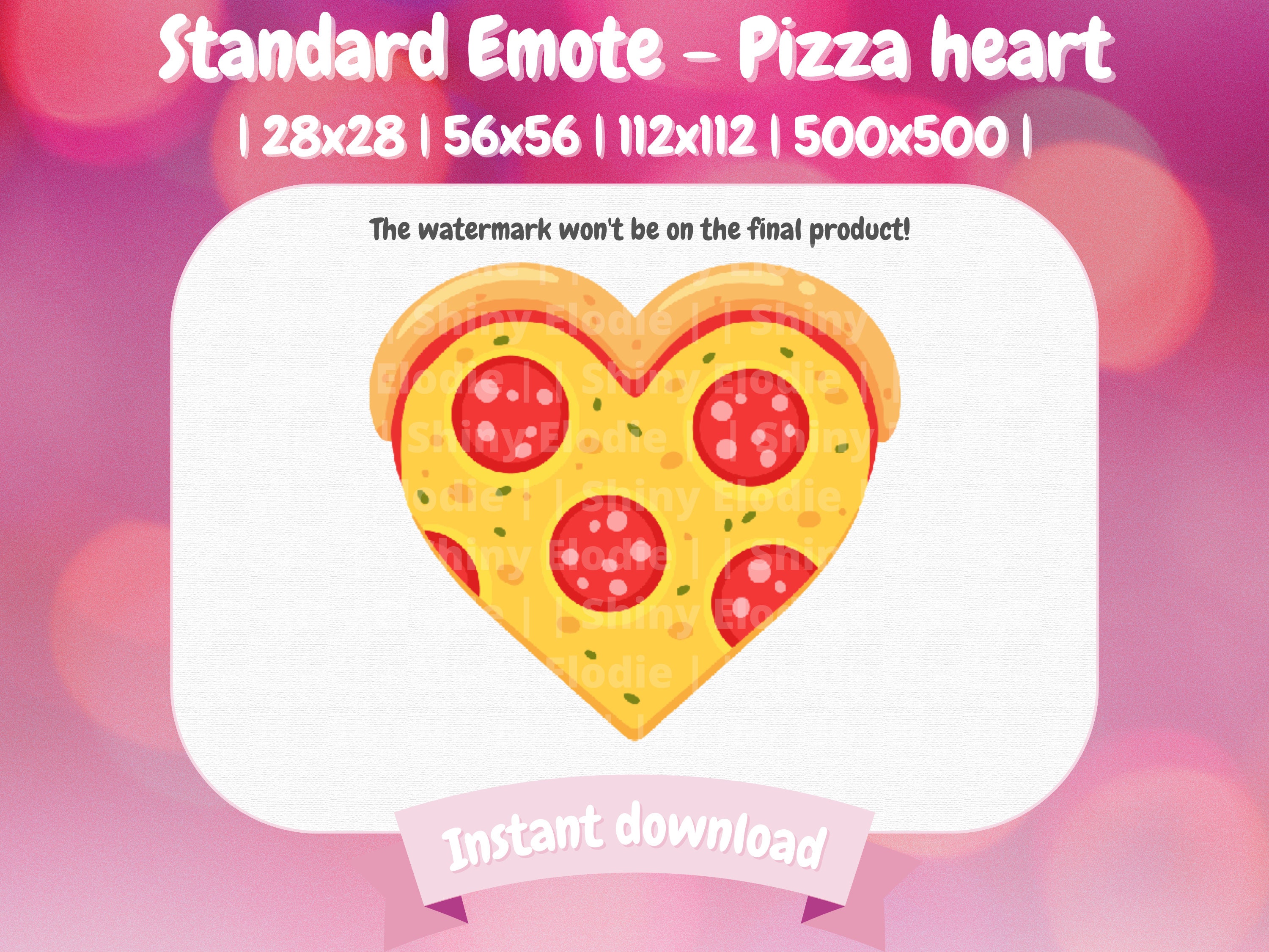 Twitch Emote - Pizza Heart - | Cute | Kawaii | Discord | Streaming - Etsy
