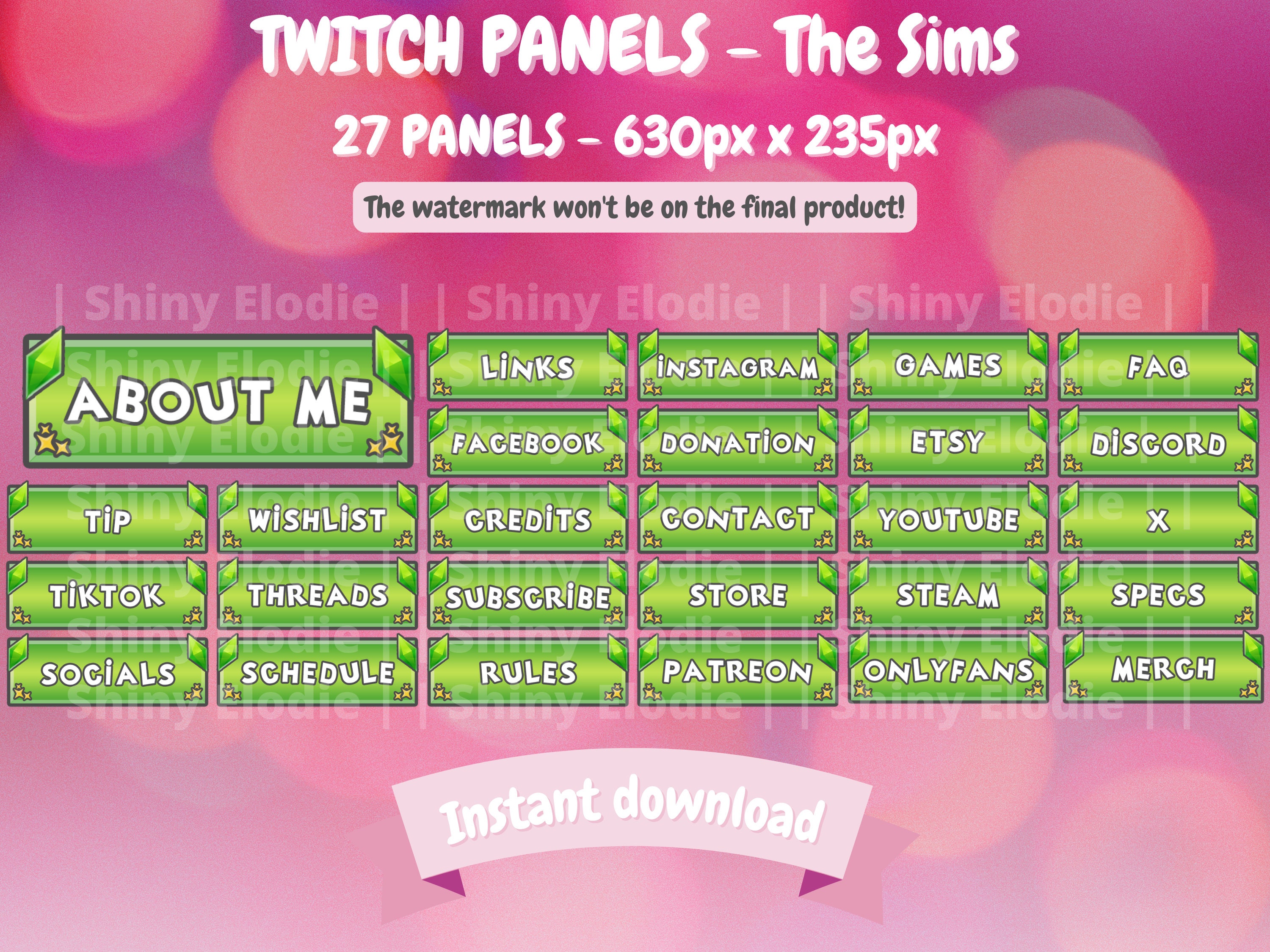 Twitch Panels - the Sims | Twitch Panels Set | Twitch Panels Bundle ...