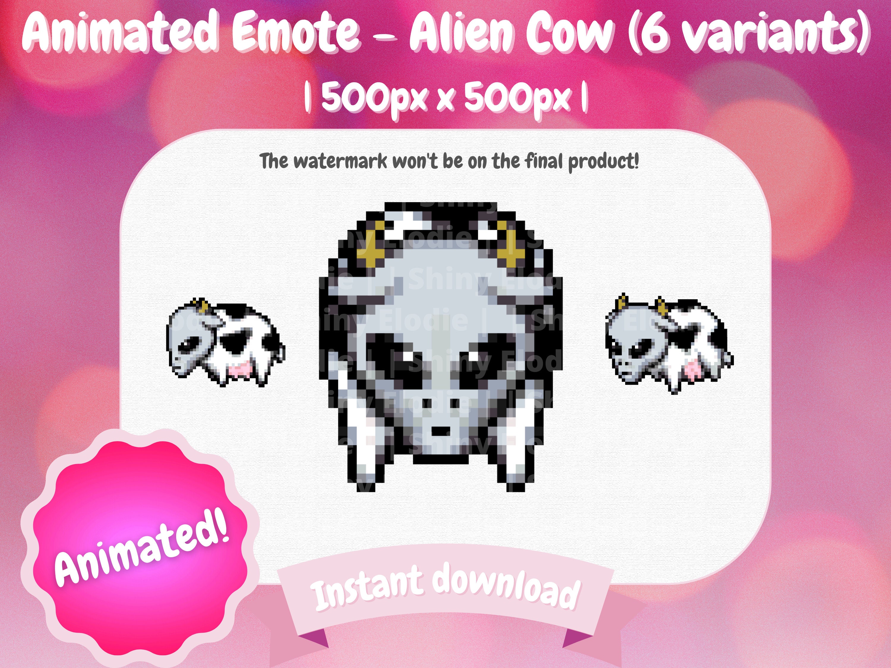Twitch Animated Emote Alien Cow Zelda Tingle's Rosy Rupeeland Pixel Art ...