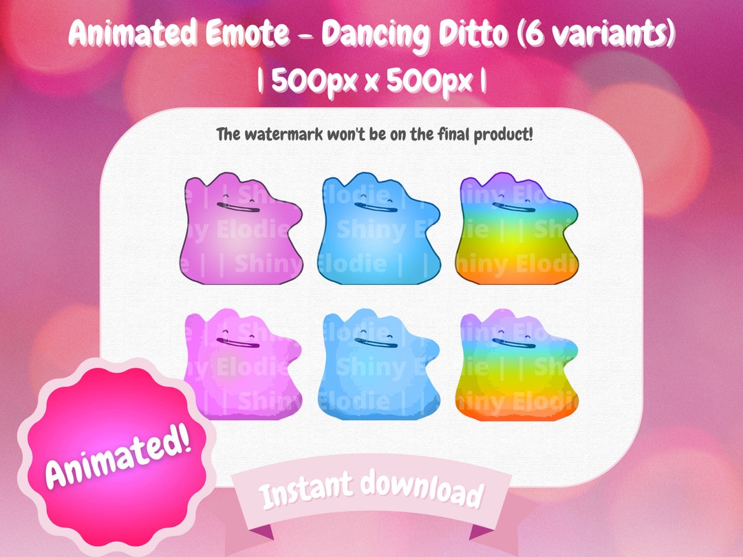 Twitch Animated Emote - Dancing Ditto | Rainbow | Pokemon | Dance ...